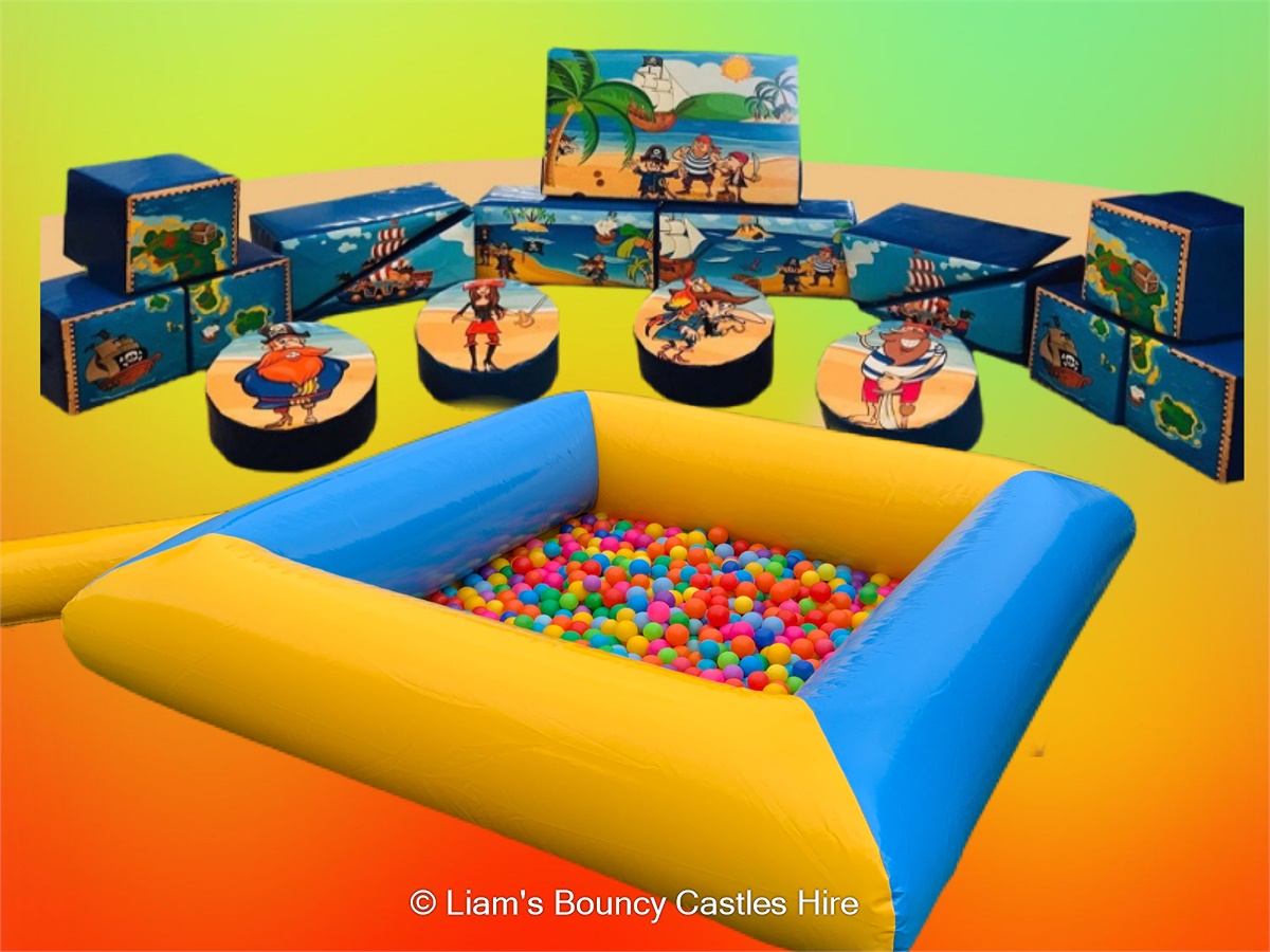 Blue & Yellow Ball Pool + Pirate Soft Play - Bouncy Castle Hire in ...